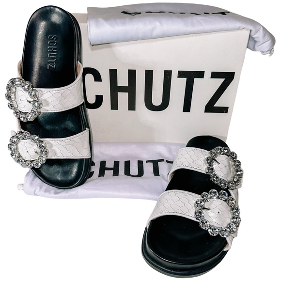 SCHUTZ | Shoes | Nib Schutz Ariel Crystal Embellished Snakeskin ...